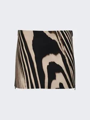 David Koma Zebra Print Mini Skirt And Black - Beige