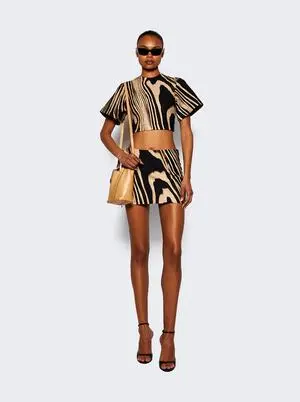 David Koma Zebra Print Mini Skirt And Black