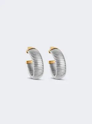 IVI Gaia Round Hoop Earrings - Silver