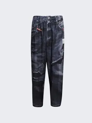 Mihara Yasuhiro T.a.t.a Trompe-l'oeil Denim Pants - Black