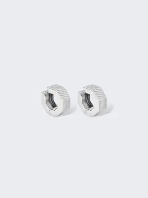 IVI Medium Aurelia Octagon Hoop Earrings - Silver