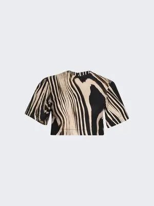 David Koma Zebra Print Crop Top And Black