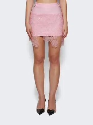 David Koma Fabric Mix Lace Hem Mini Skirt Soft