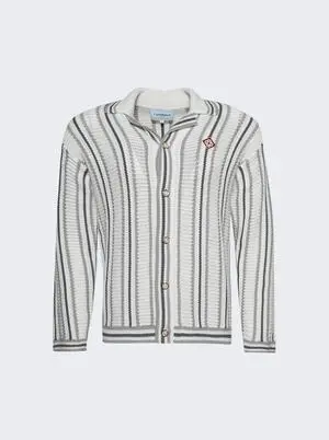 Casablanca Crochet Textured Shirt And White - Grey