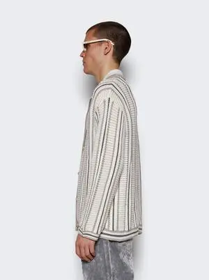 Casablanca Crochet Textured Shirt And White