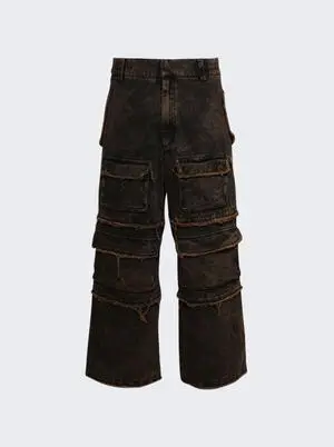 MISBHV Ibiza Oversize Cargo Trousers Acid - Black