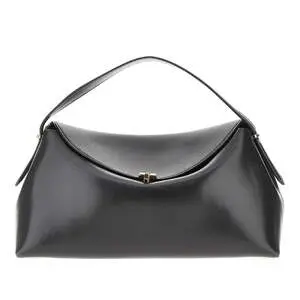 TOTEME TOTEME T-Lock Leather Top-Handle Bag Black