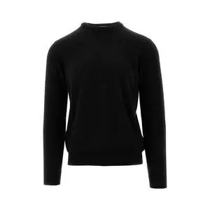 THE PULL Merino Wool Crewneck Sweater - Black