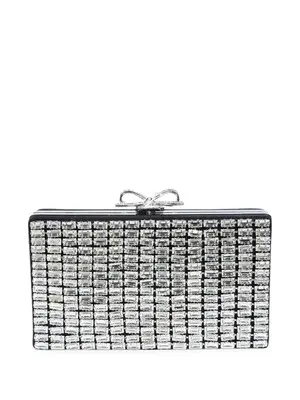 SELF-PORTRAIT Crystal Bow Detail Clutch Bag