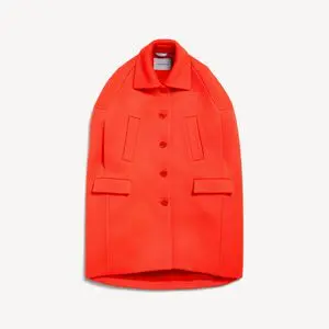 Balenciaga Wool Tricotine Cape Coat