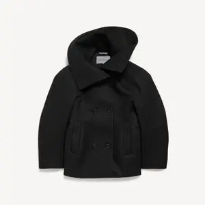 Balenciaga Wool High Collar Pea Coat