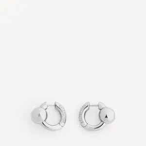 Balenciaga Atom Hoop Earrings - Silver