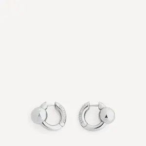 Balenciaga Atom Hoop Earrings - Silver