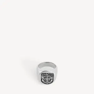 Balenciaga Anchor Crest Signet Ring