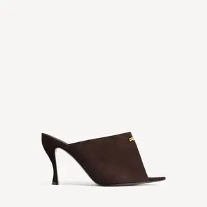 Balenciaga Midnight City Suede Mule - Brown
