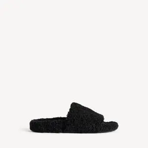 Balenciaga Furry Open Mule - Black