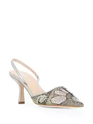 Rodo Crystal-embellished Slingback Pumps