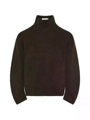 YVES SALOMON Funnel-neck Cashmere Sweater - Brown