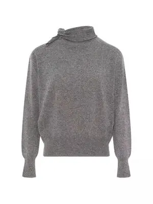 YVES SALOMON Scarf-collar Cashmere Sweater