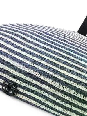 MAISON MICHEL Marsha Striped Straw Beret - Blue