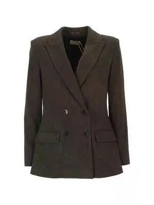 EMME Prince Of Wales Check Double-breasted Blazer