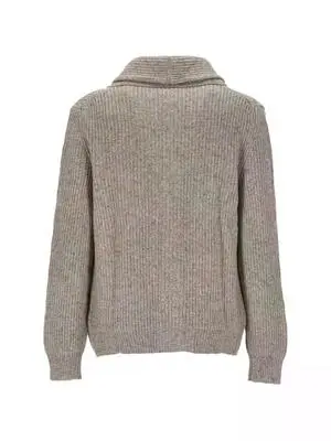 GRAN SASSO Ribbed-knit Shawl-collar Cardigan