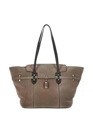 Borbonese Premiere Suede Shoulder Bag - Neutrals