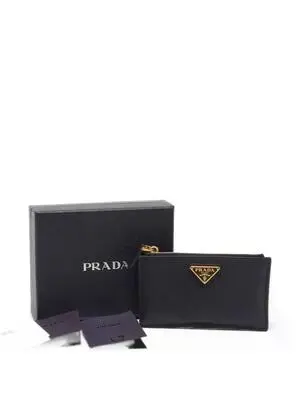 Prada Logo-plaque Zip Card Case