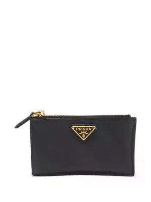 Prada Logo-plaque Zip Card Case - Black