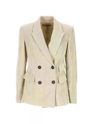 D.exterior Corduroy-effect Double-breasted Blazer - Neutrals