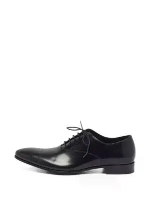 Prada Leather Oxford Shoes - Black