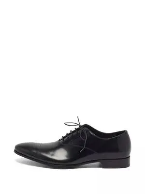 Prada Leather Oxford Shoes - Black