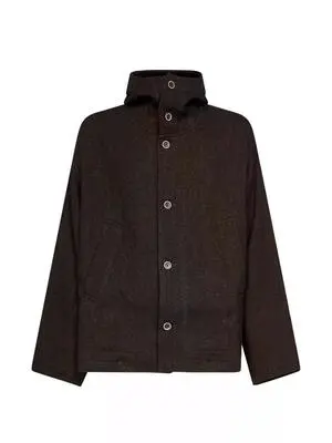 UMA WANG Buttoned Hooded Jacket - Black