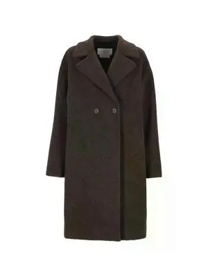 Harris Wharf London Double-breasted Bouclé Coat - Brown