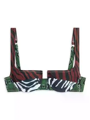 REINA OLGA Brigitte Animal-print Bikini Top