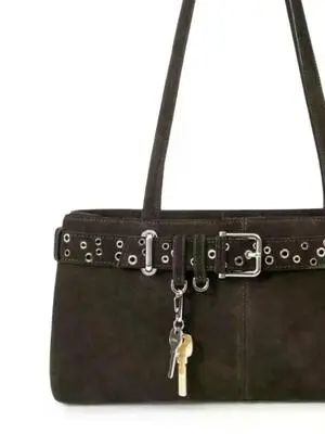 OSOI Eyelet-embellished Buckled Shoulder Bag