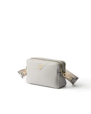 Prada Small Leather Shoulder Bag - Grey