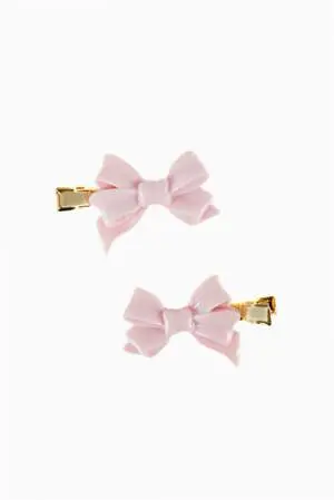 LoveShackFancy Mane X Bow Hair Clips Set Of 2 - Ballet Slipper