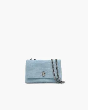 Marc Jacobs The Suede Croc Slim Dual Convertible Shoulder Bag - Blue Mist