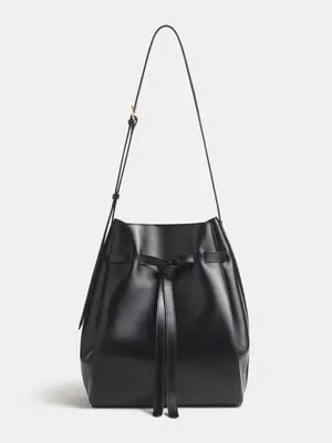 REFORMATION Beatrice Bucket Tote Leather - Black