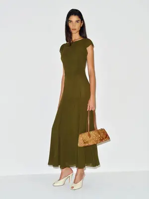 REFORMATION Petites Maelani Midi Dress - Green