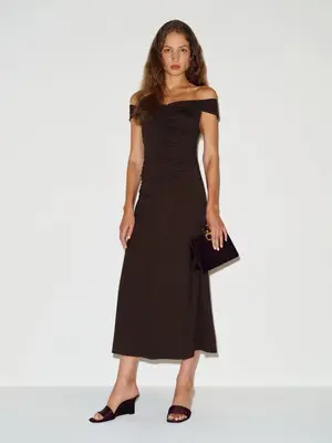 REFORMATION Laura Knit Dress - Brown