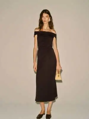 REFORMATION Laura Knit Dress - Brown