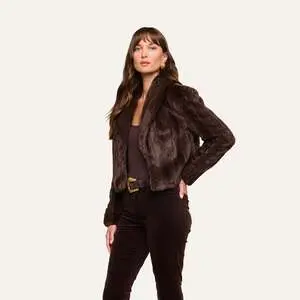 L'Agence Davy Faux Fur Jacket