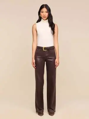 L'Agence Clayton Coated Wide-leg Jean - Dark Java Coated