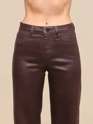 L'Agence Clayton Coated Wide-leg Jean