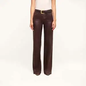 L'Agence Clayton Coated Wide-leg Jean - Dark Java Coated