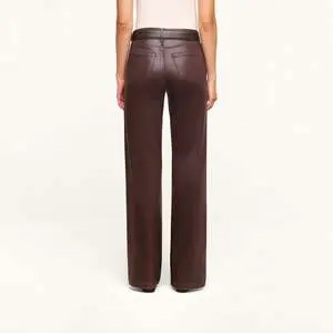 L'Agence Clayton Coated Wide-leg Jean - Dark Java Coated