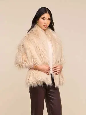 L'Agence Sabine Faux Fur Scarf - Biscuit