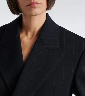 Saint Laurent Chalk Stripe Double-breasted Wool Blazer